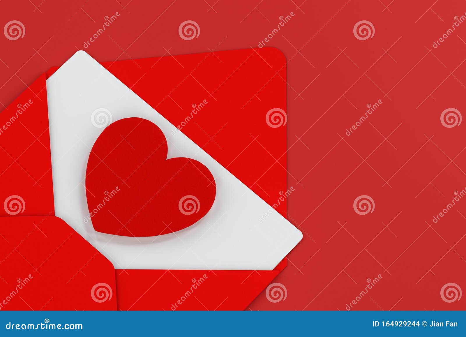 Red Package with Love Heart Inside, Festive Theme, 3d Rendering Stock ...