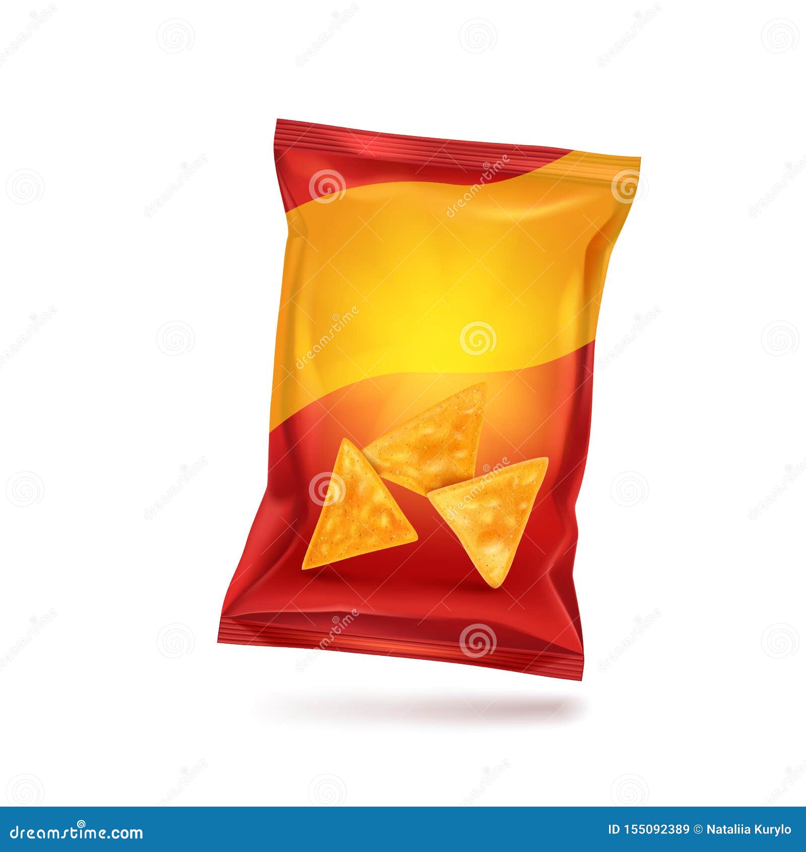 Red Packaging for Nachos Chips, Mockup for Your Design and Advertising ...
