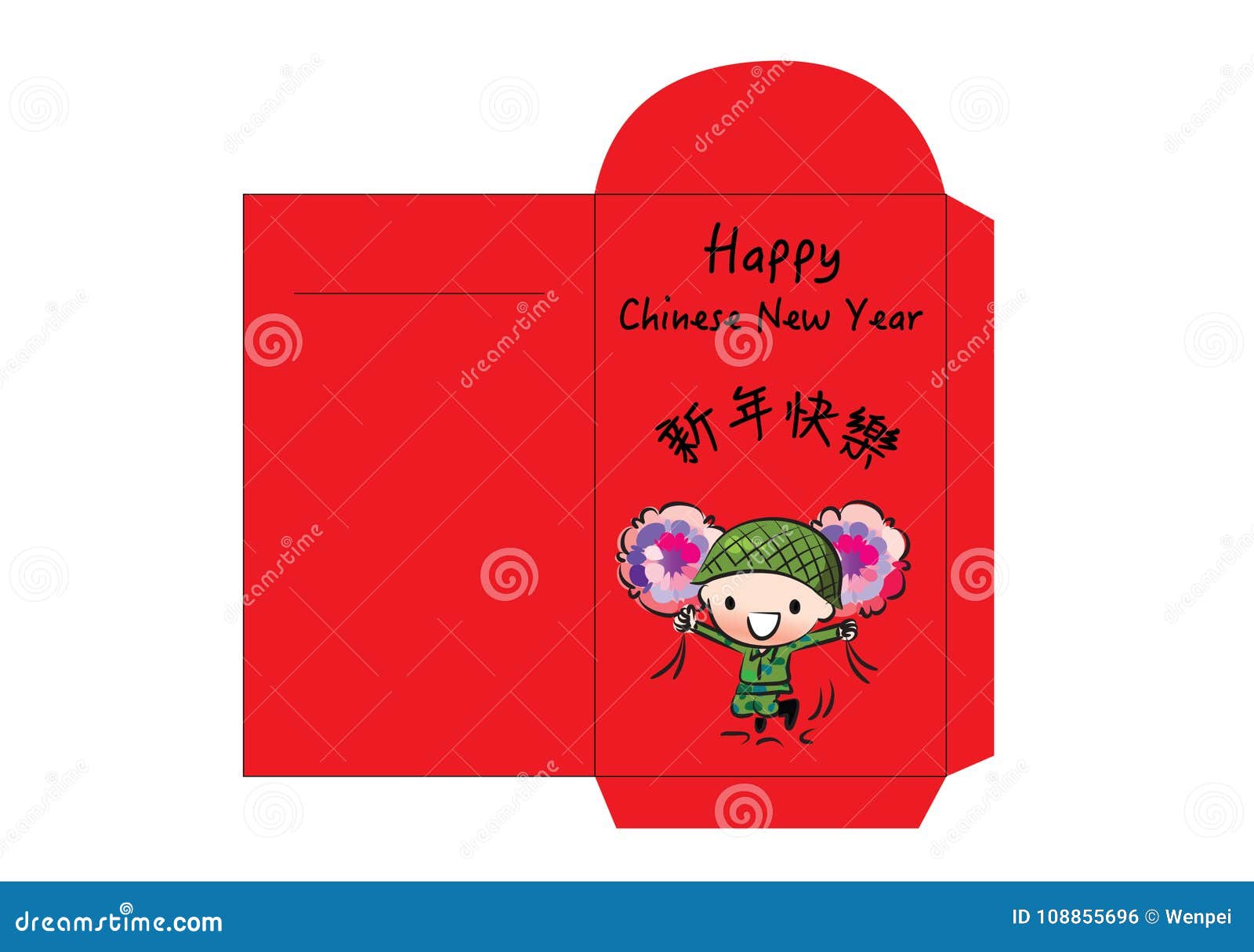 Red packet design vector stock illustration. Illustration of monk ...