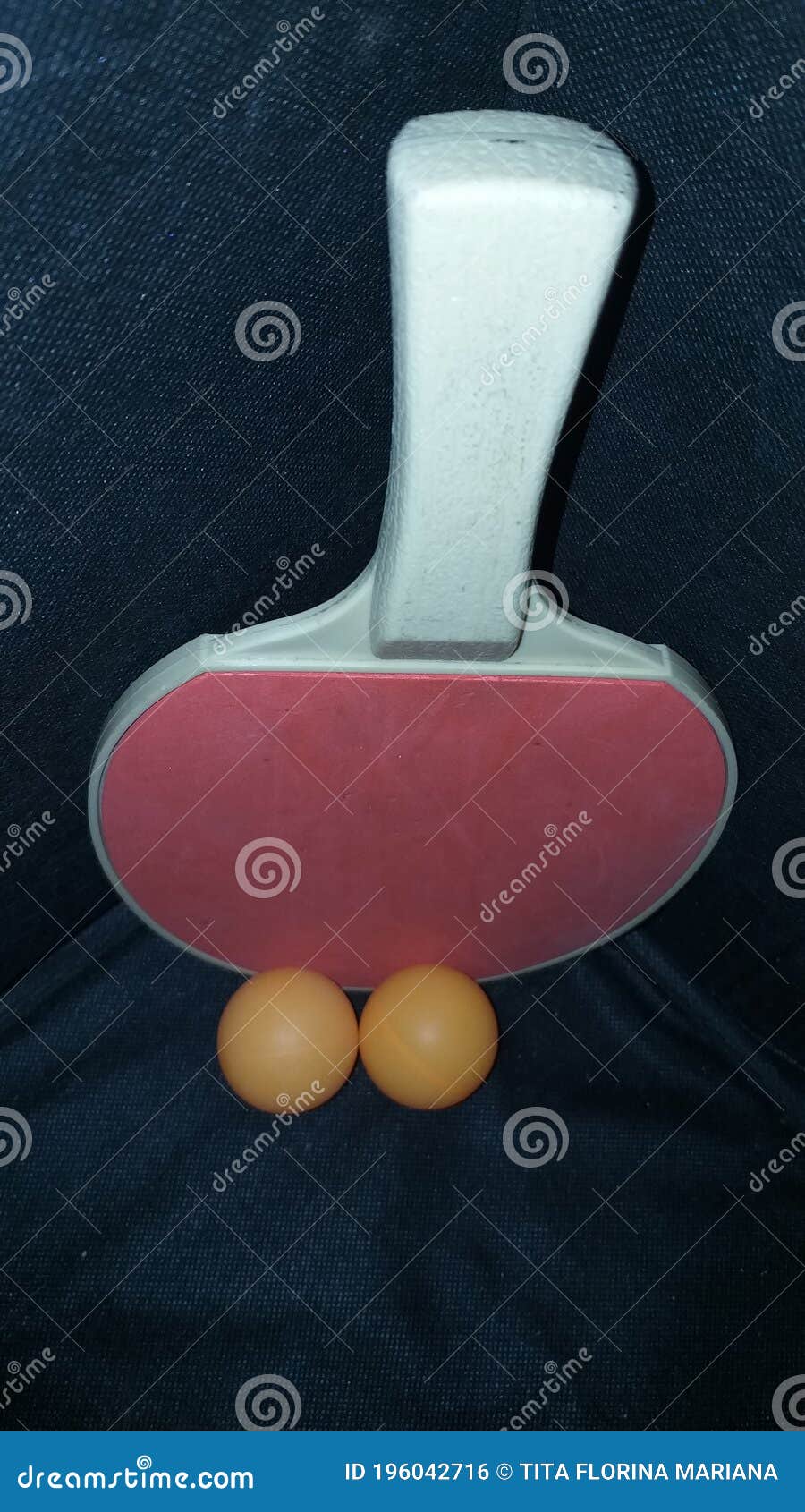 Red Paddle with Yellow Balls for Table Tennis ! Stock Photo - Image of ...