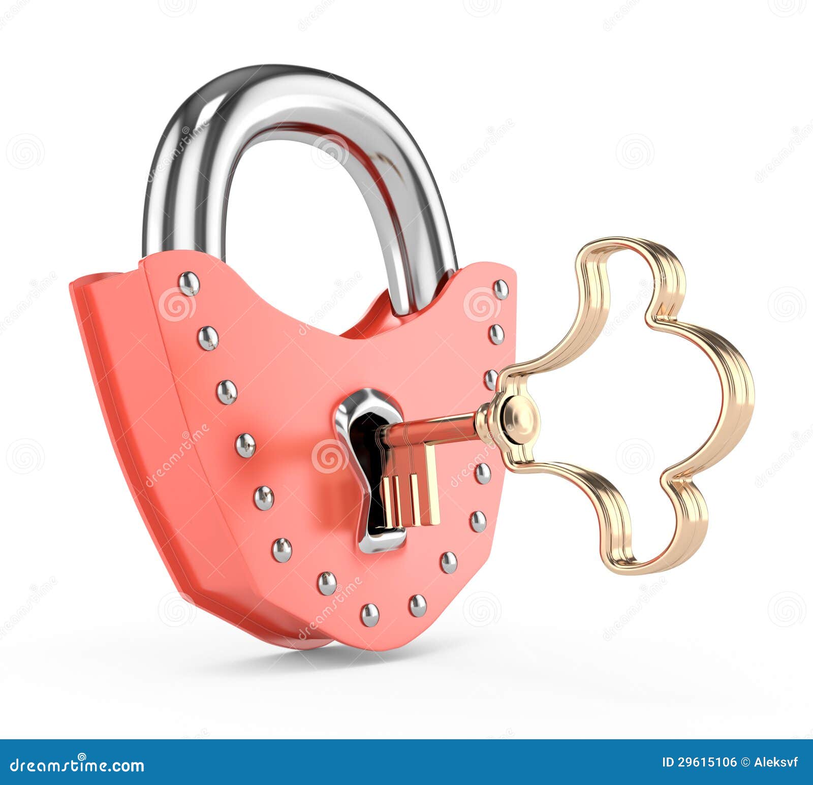 Red padlock and key stock illustration. Illustration of system - 29615106