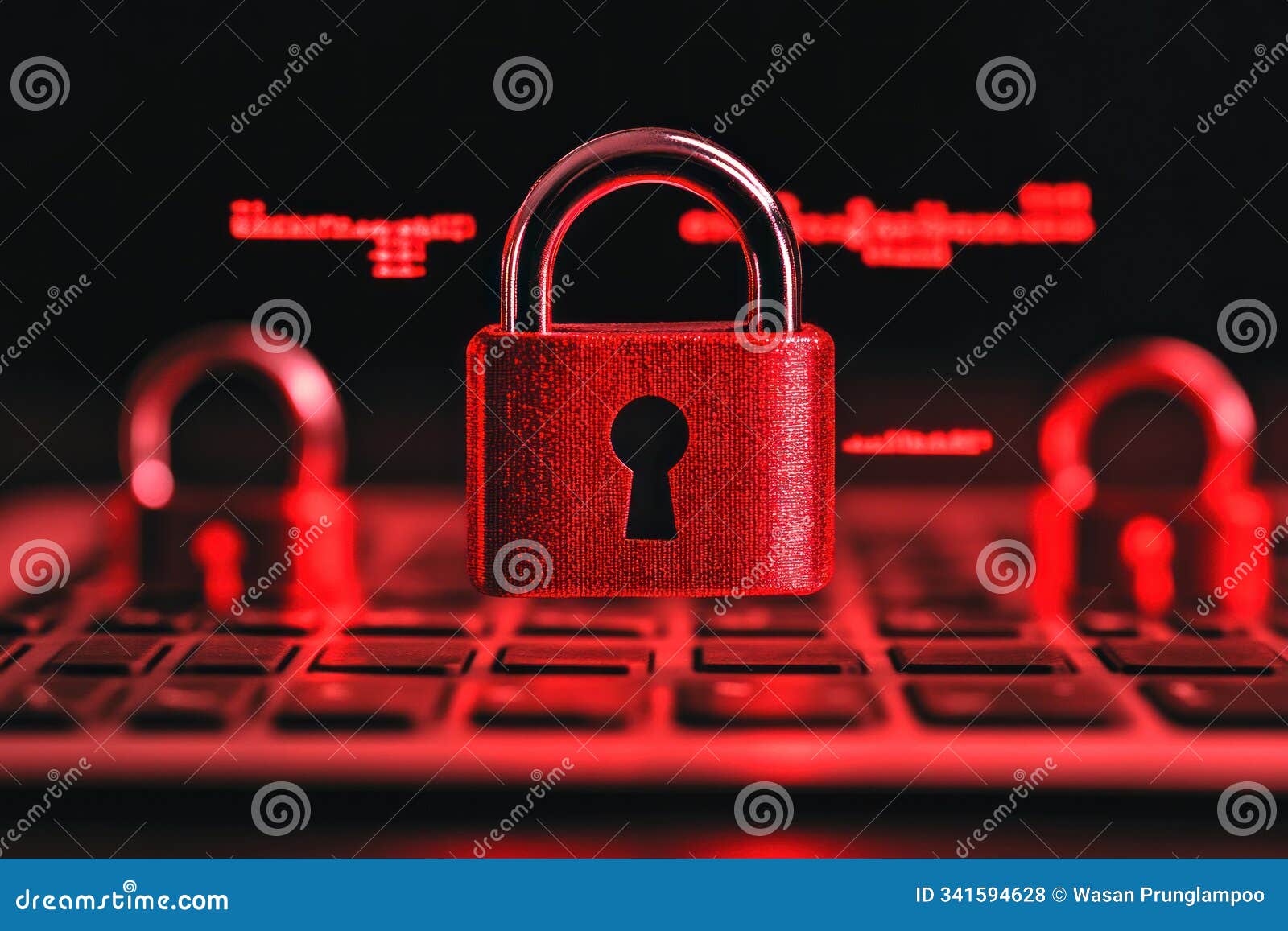 Red Padlock on a Keyboard Representing Digital Security and Protection ...