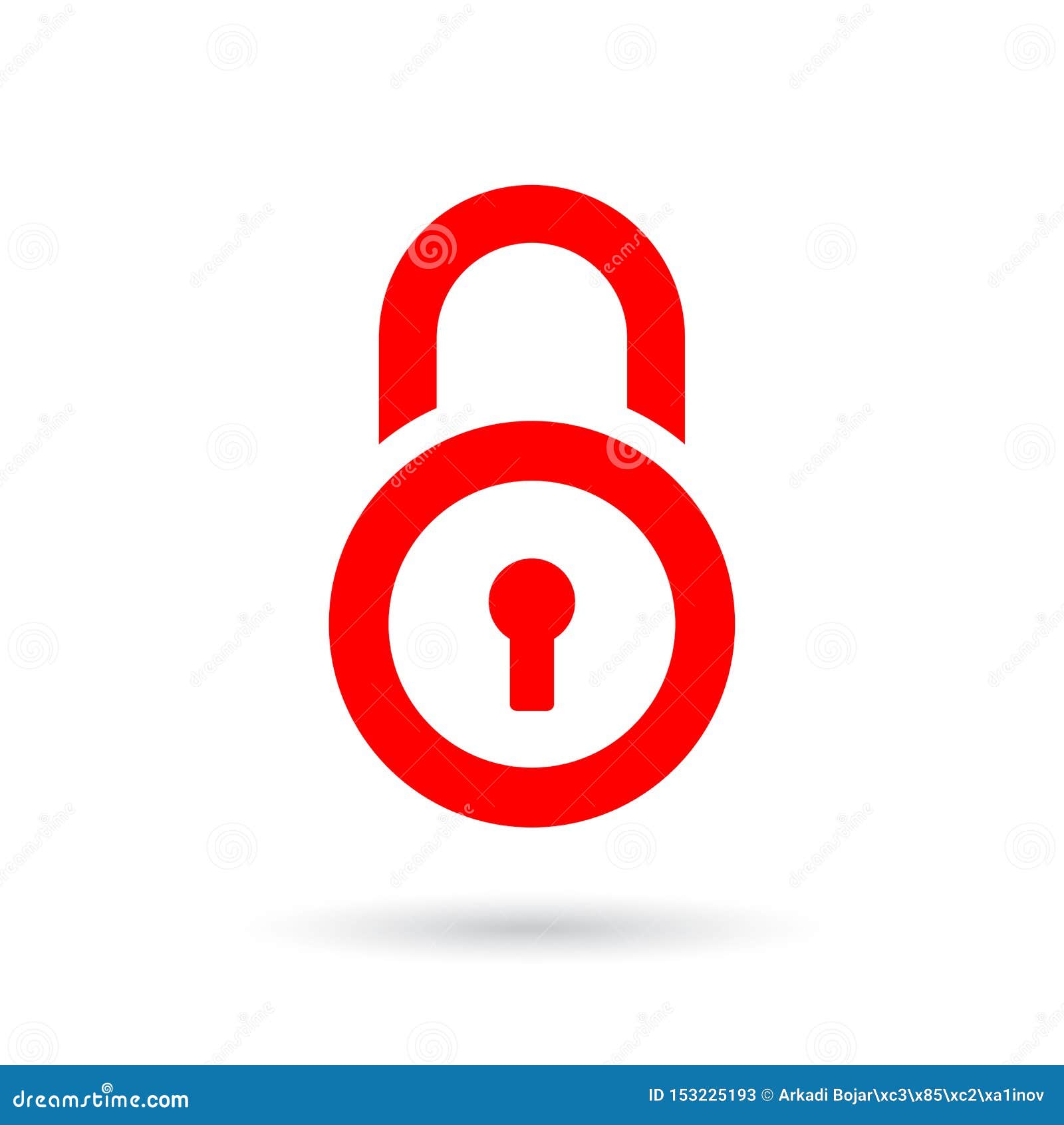 Red padlock vector icon stock vector. Illustration of locks - 153225193