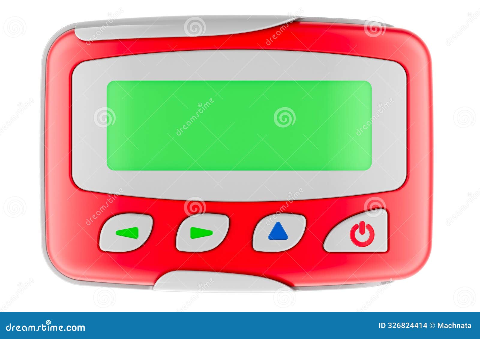 Red Pager, Beeper with Blank Screen. Front View, 3D Rendering Stock ...