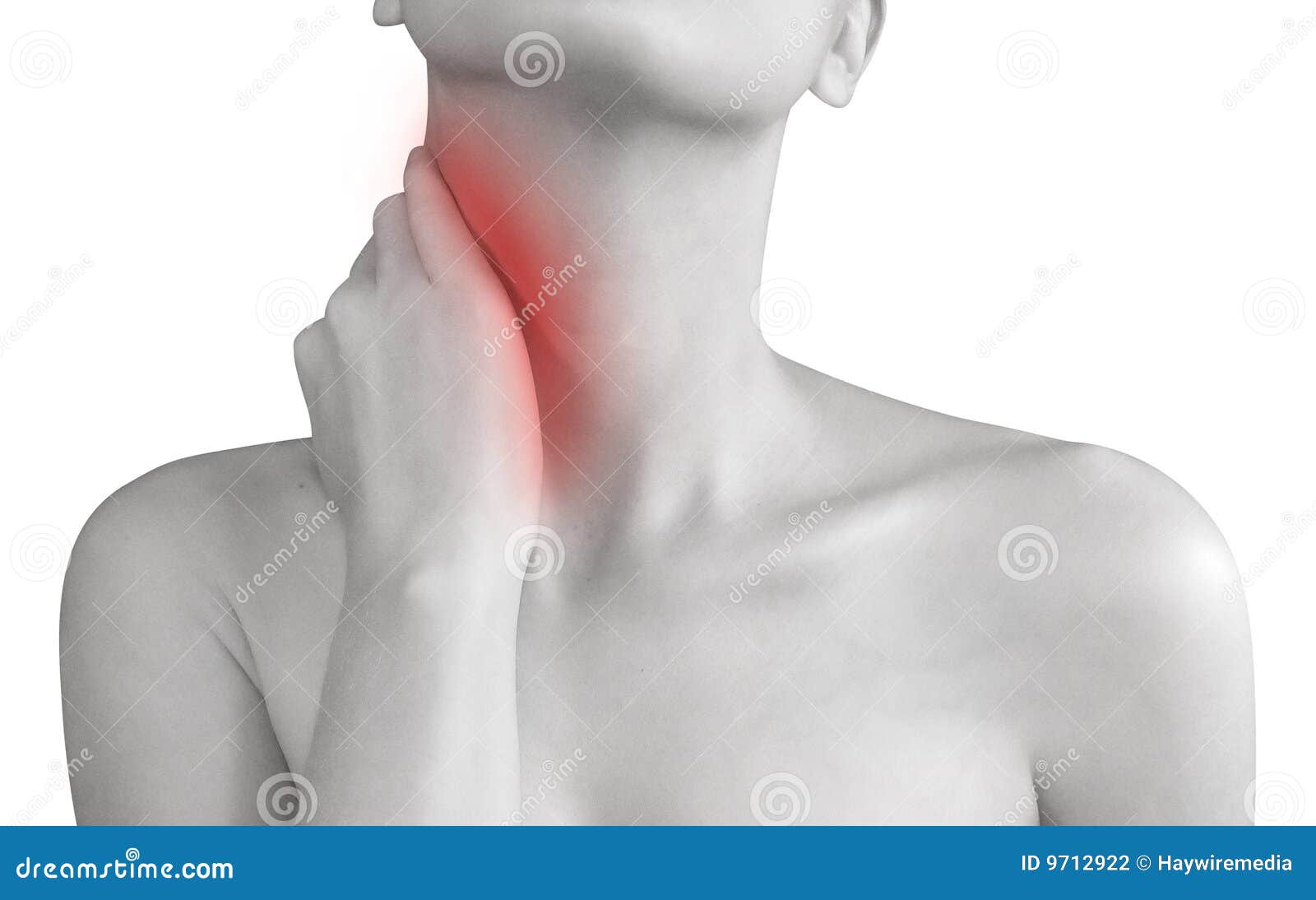 Red Pain in the Neck stock photo. Image of hurt, healthcare - 9712922