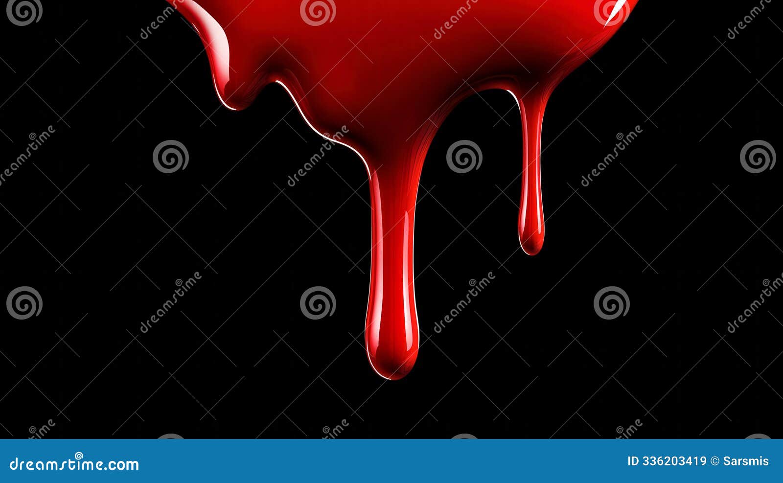 Red Paint or Blood Dripping on Black Background Stock Illustration ...
