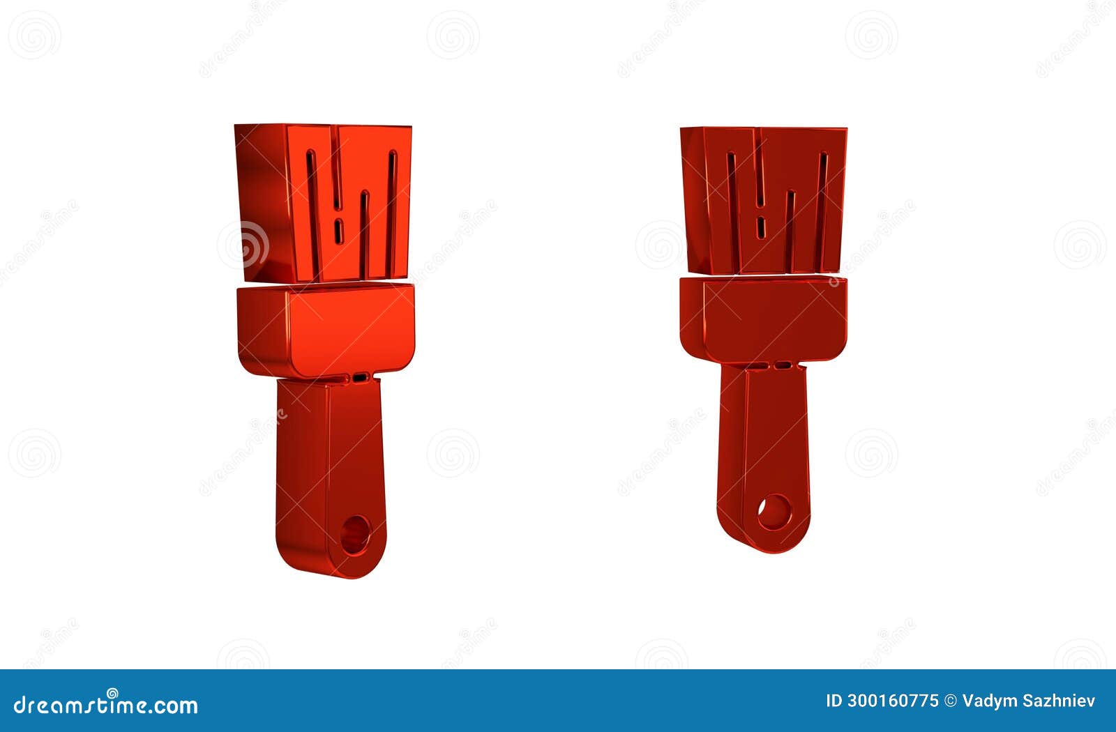 Red Paint Brush Icon Isolated on Transparent Background. Stock ...