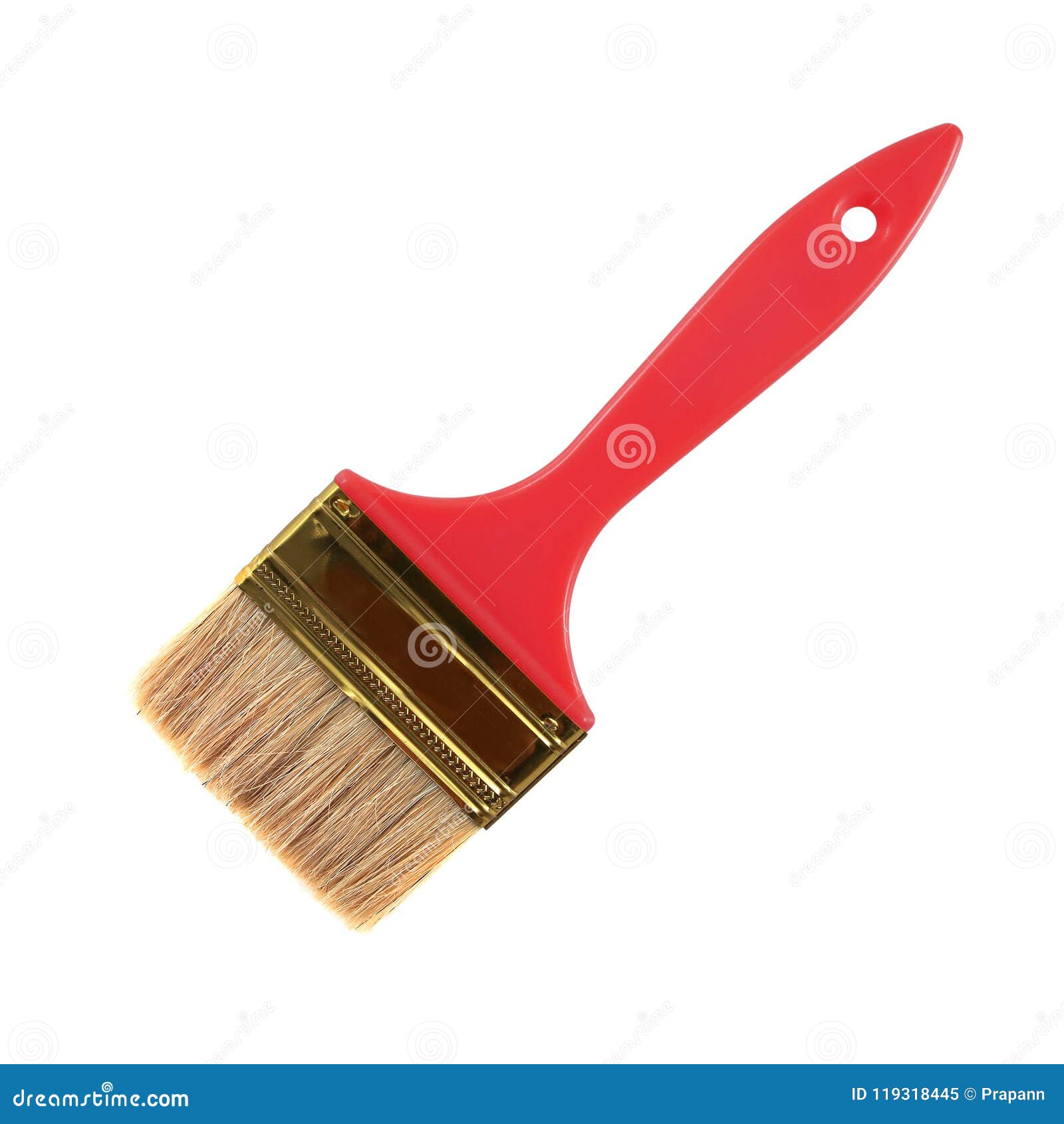 The Red Paint Brush Isolated on White. Stock Image - Image of pile ...
