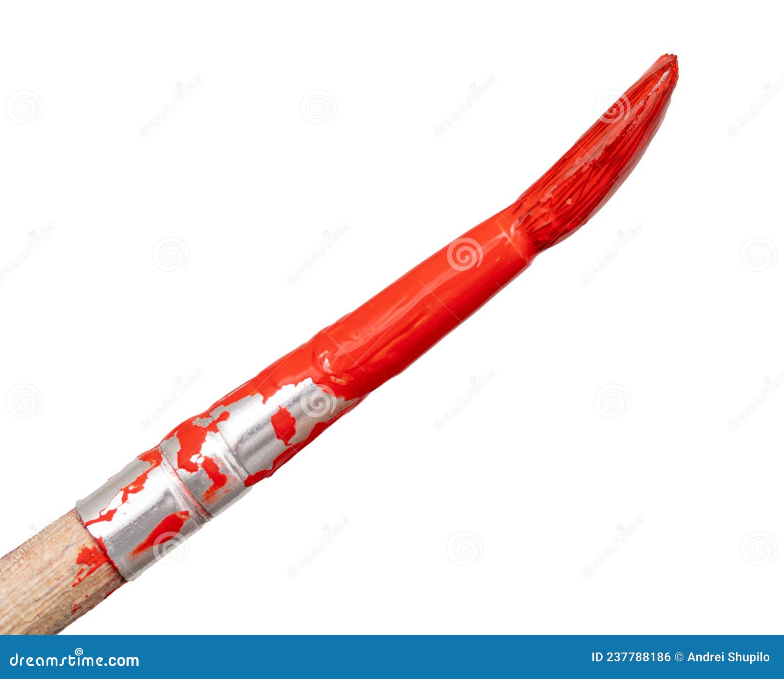 Red Paint Brush Isolated on White Stock Photo - Image of brush, hobby ...