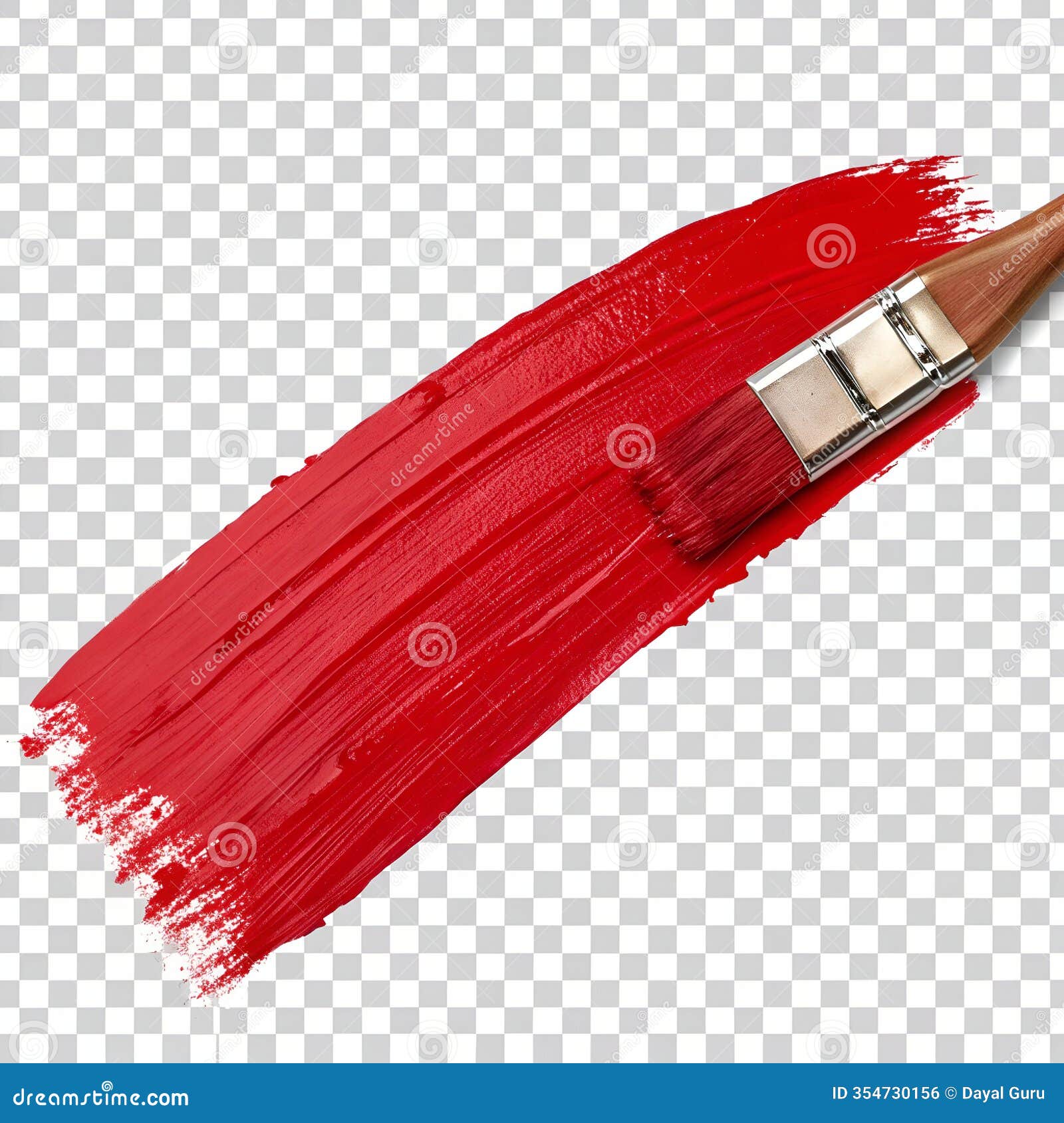 Red Paint Brush Stroke Isolated on Transparent Background Stock ...
