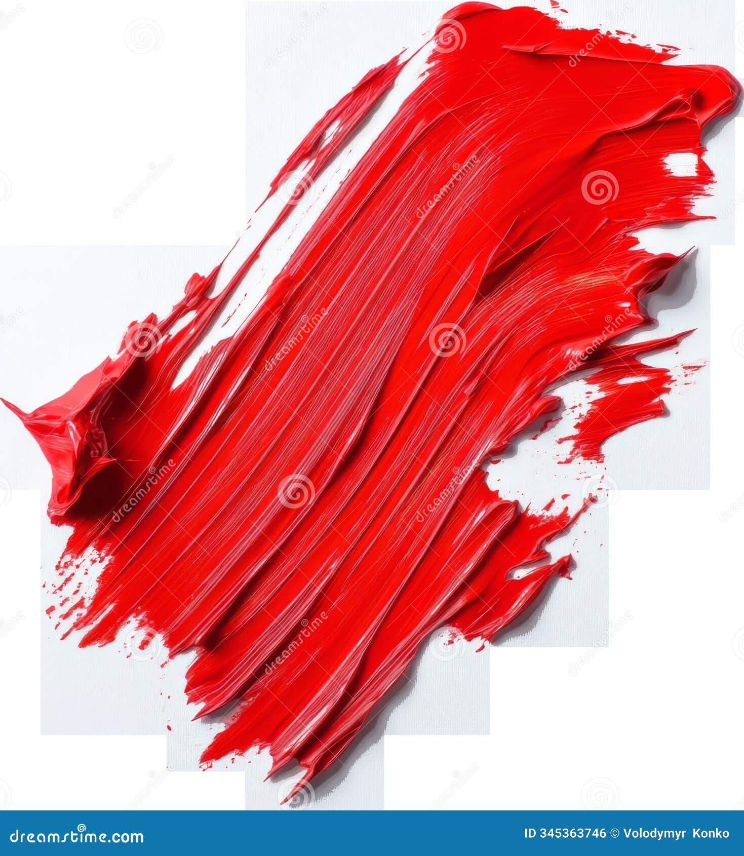 Red Paint Brush Stroke on Transparent Background Stock Photo - Image of ...