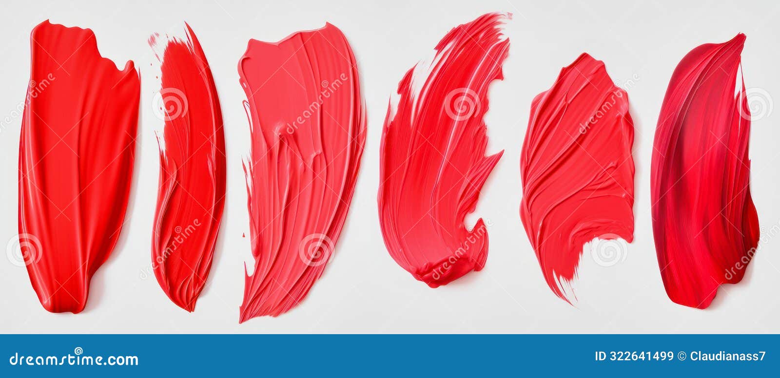 Illustration of Red Paint Brush Strokes Against White Background Stock ...
