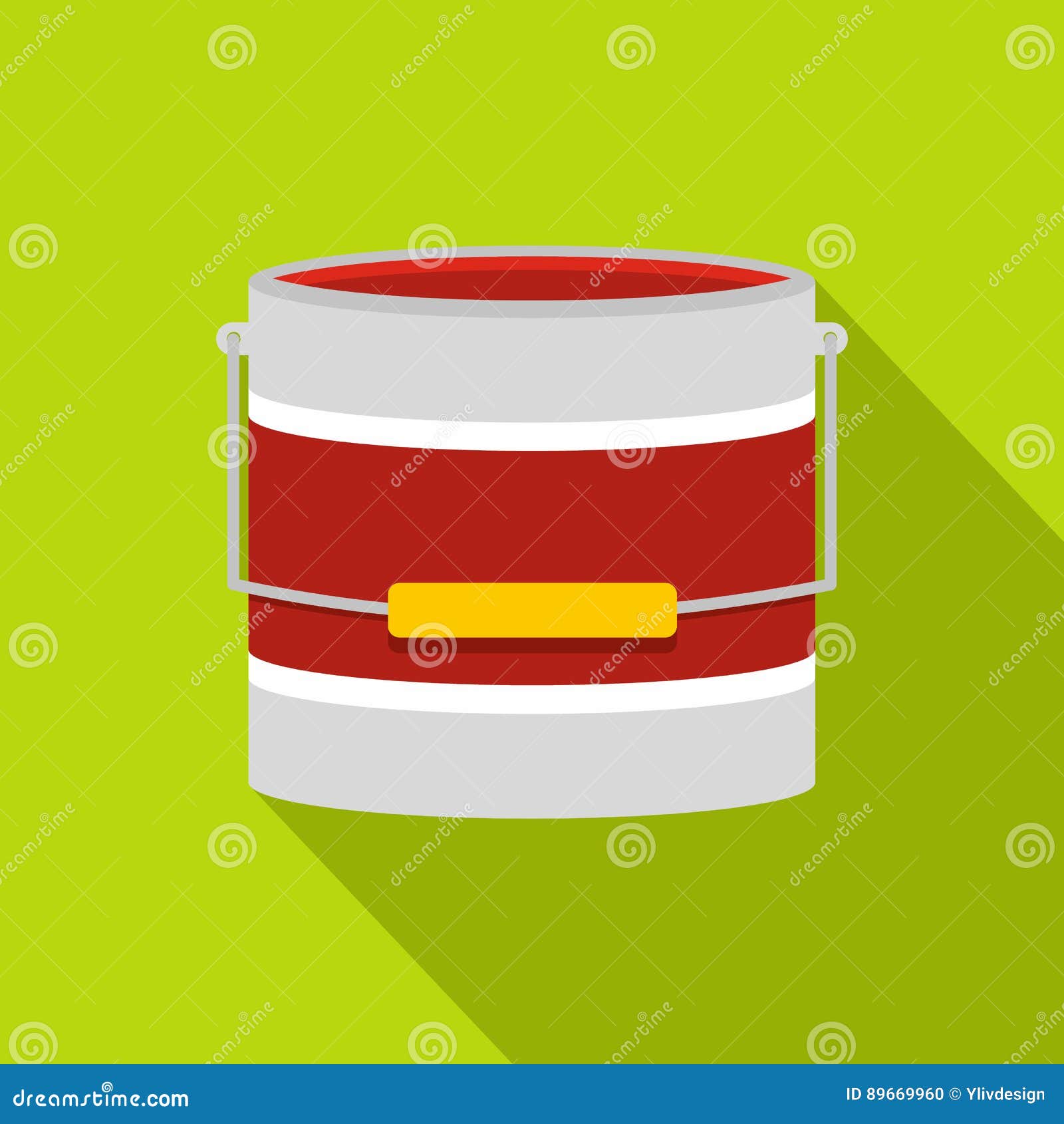 Red Paint Bucket Icon, Flat Style Stock Vector - Illustration of liquid ...