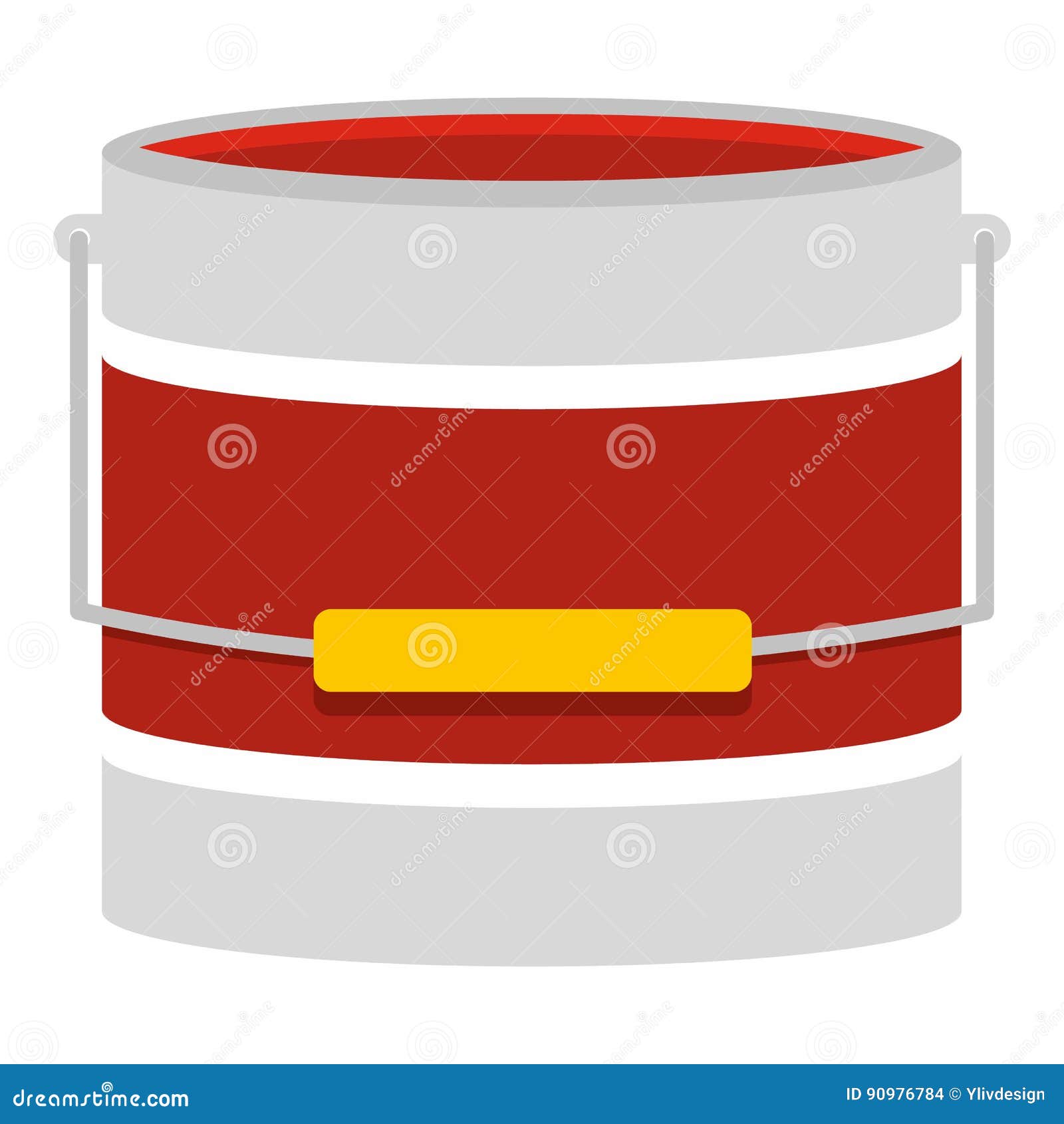 Red Paint Bucket Icon Isolated Stock Vector - Illustration of craft ...