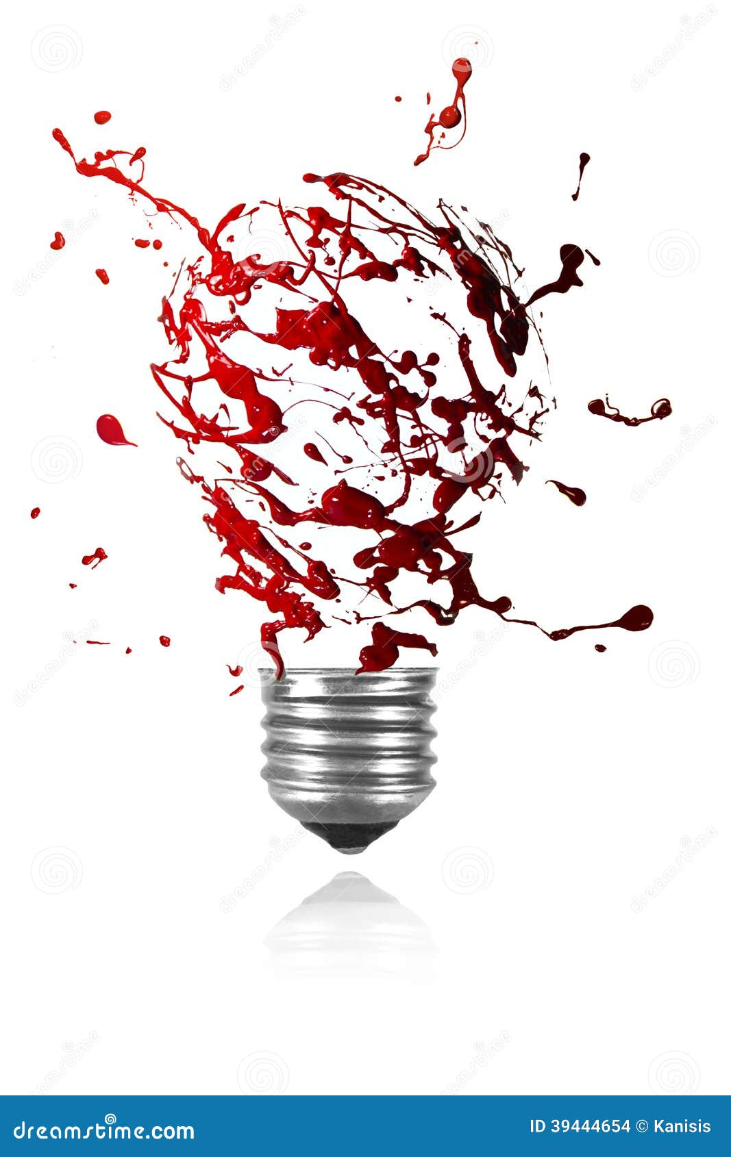 Red Paint Burst Made Light Bulb Stock Illustration - Illustration of ...