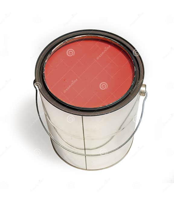 Red Paint Can stock image. Image of full, paintbrush, home - 4216785
