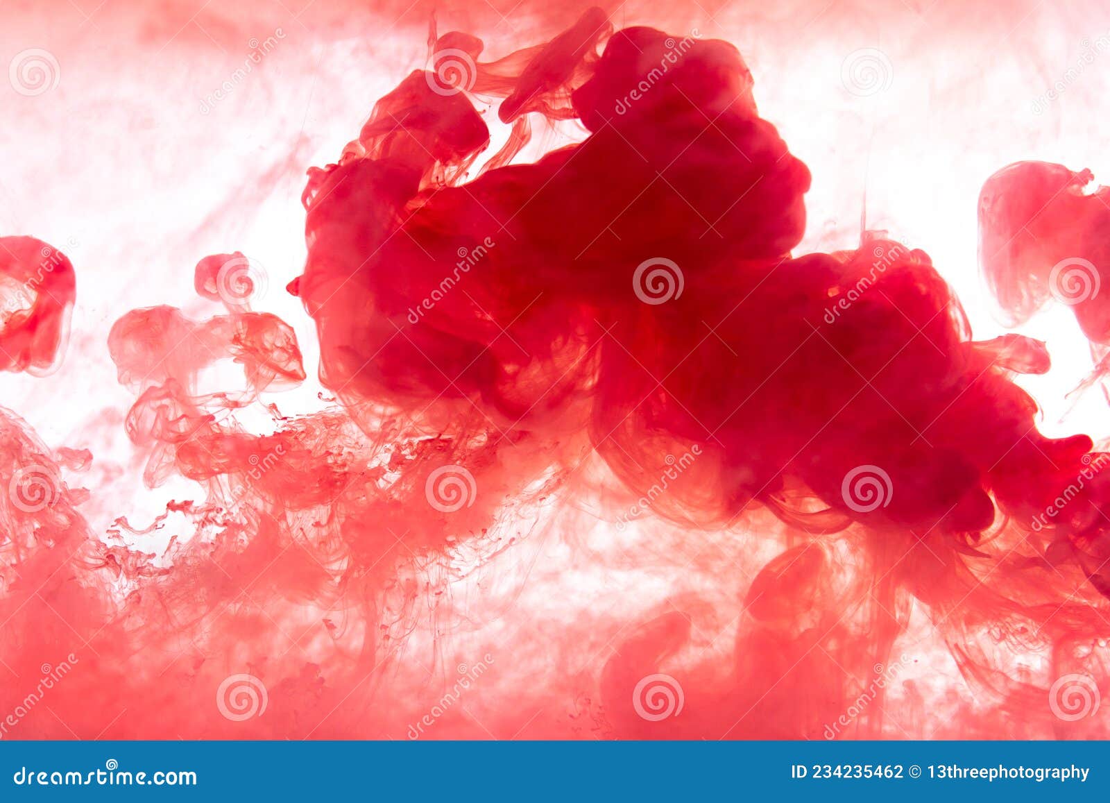 Red Paint Dissolving in Water with White Background Stock Photo - Image ...