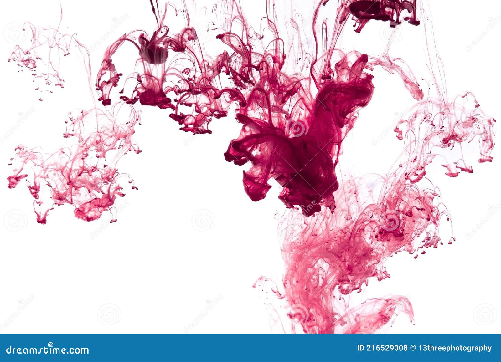 Red Paint Dissolving in Water with White Background Stock Photo - Image ...