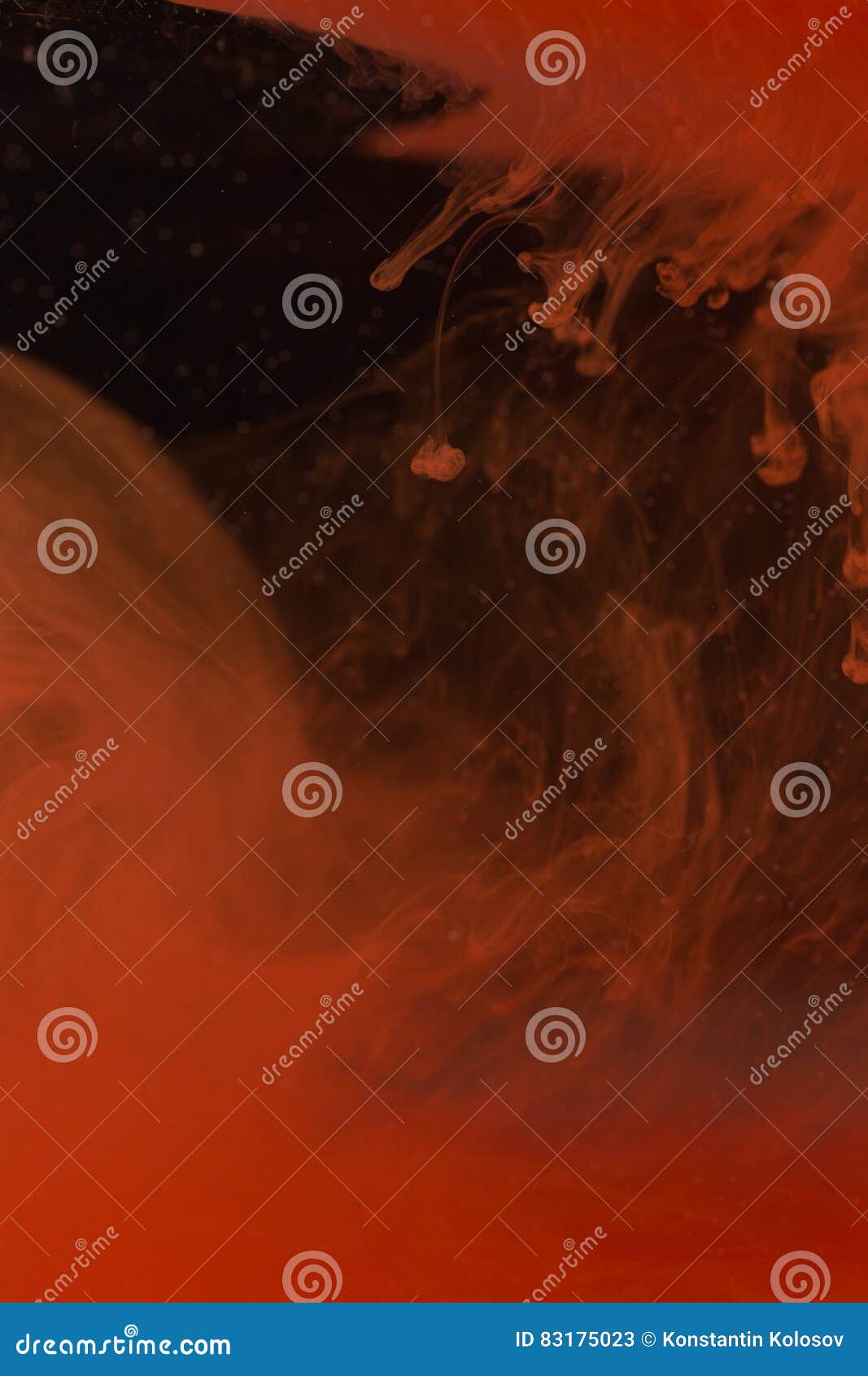 Red Paint Drops in the Water Stock Image - Image of isolated, color ...