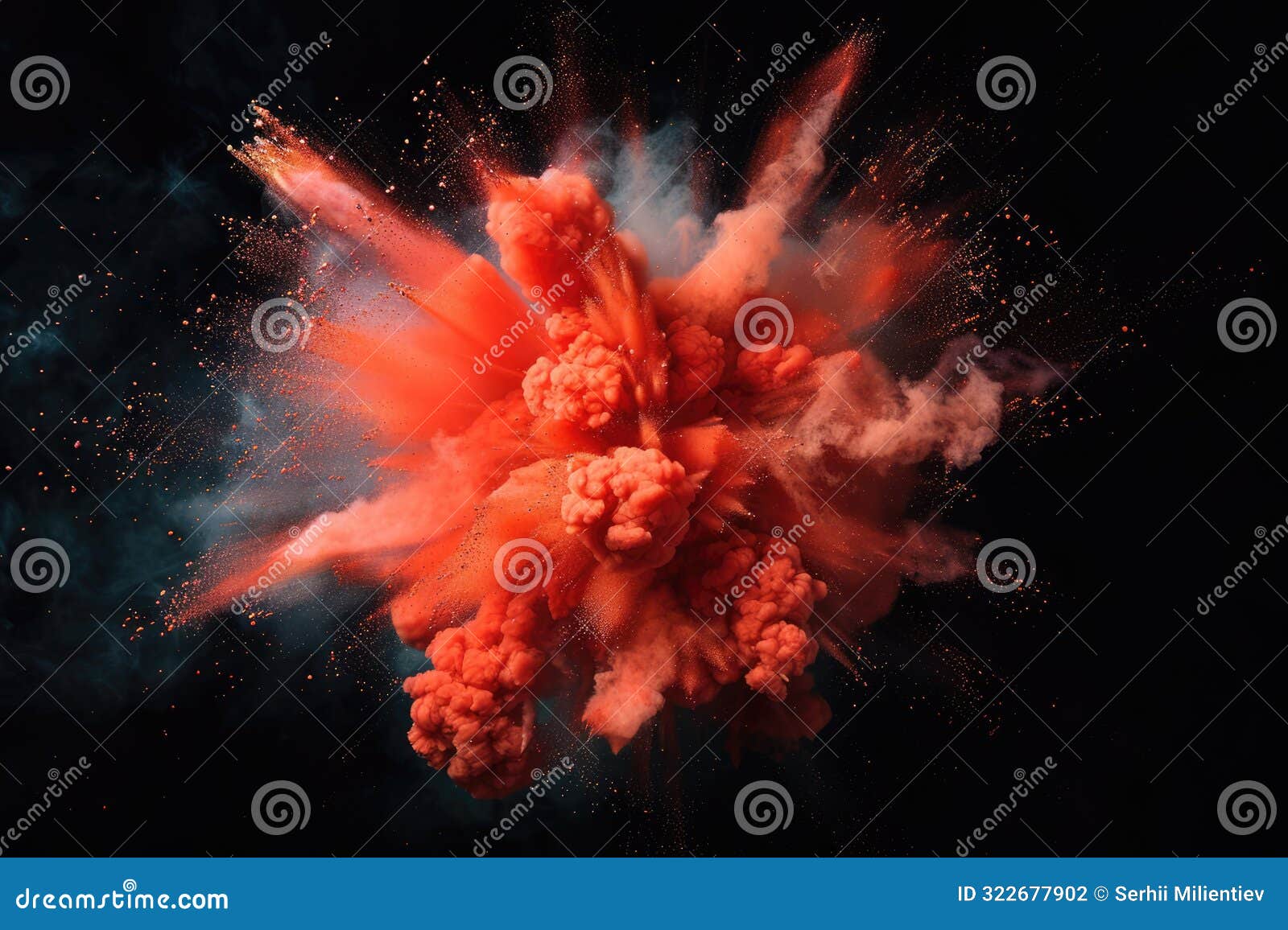 Red Paint Explosion Splash Abstract Background. Blood Cloud, Dust ...