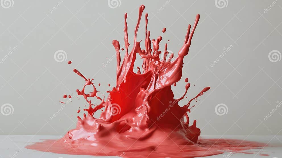 Red Paint Explosion Splash Abstract Background. Watercolour Cloud Blast ...