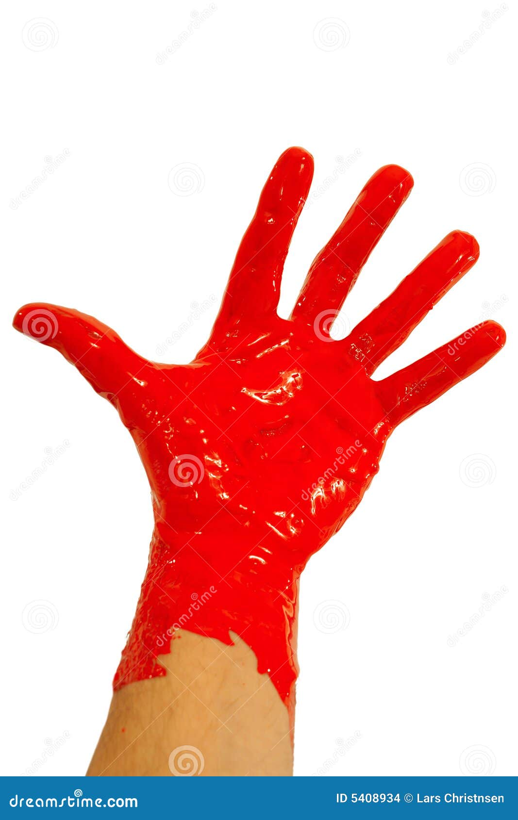 Red paint on hand stock photo. Image of blood, finger - 5408934