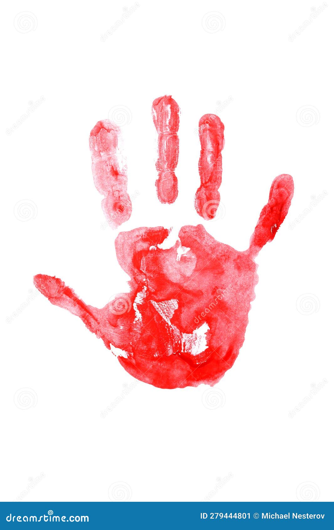 Red Paint Handprint Isolated on White Stock Image - Image of human ...