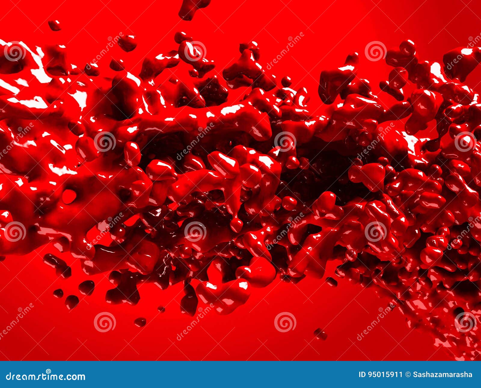 Red Paint Liquid Splash Abstract Background Stock Illustration ...