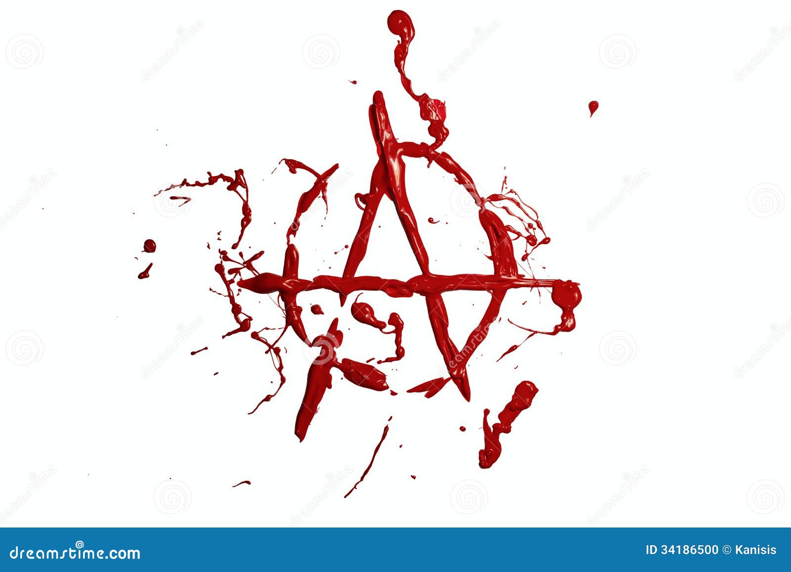 Red Paint Painted Anarchy Sign Stock Illustration - Illustration of ...