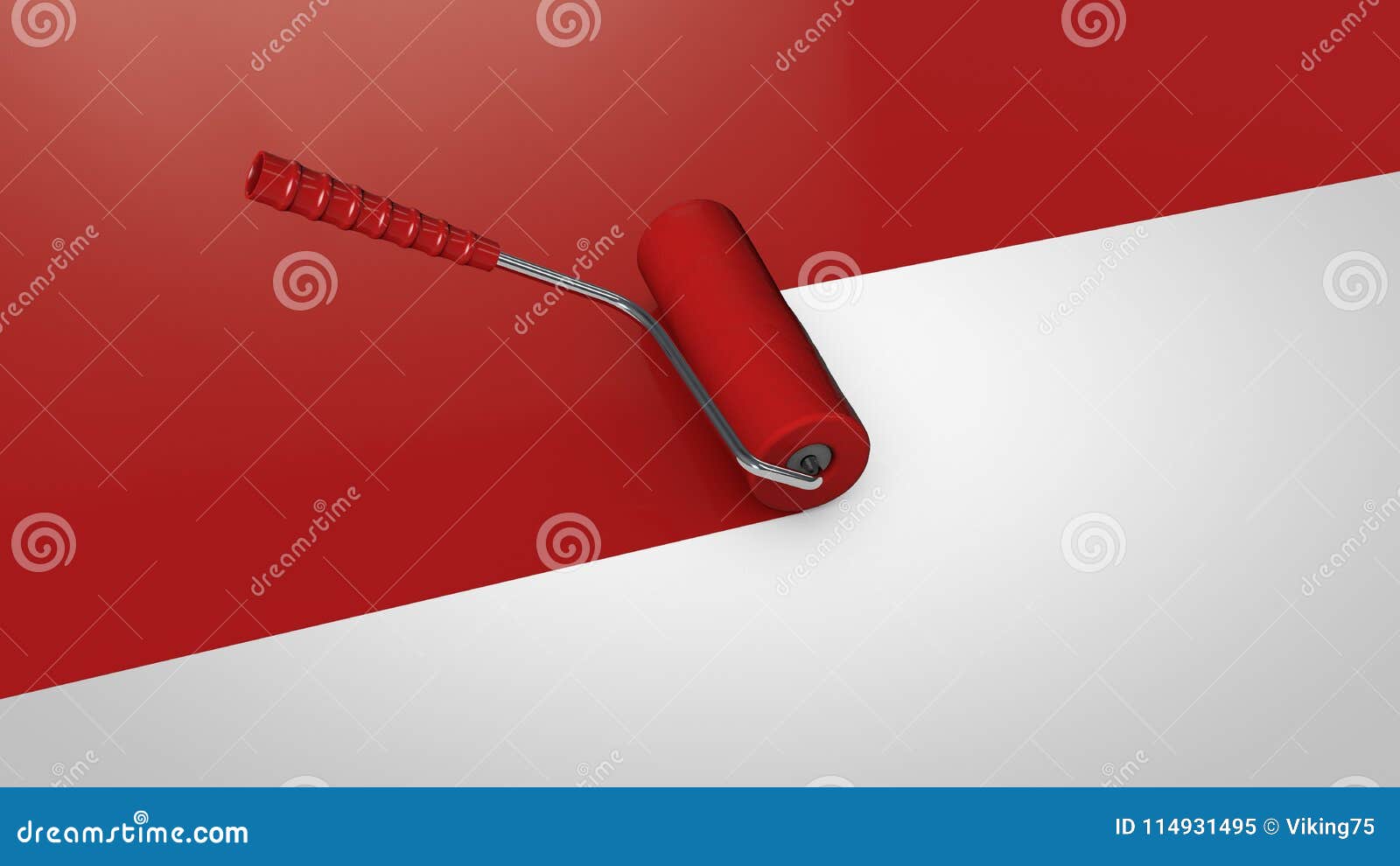 Red paint roller 3d render stock illustration. Illustration of liquid ...