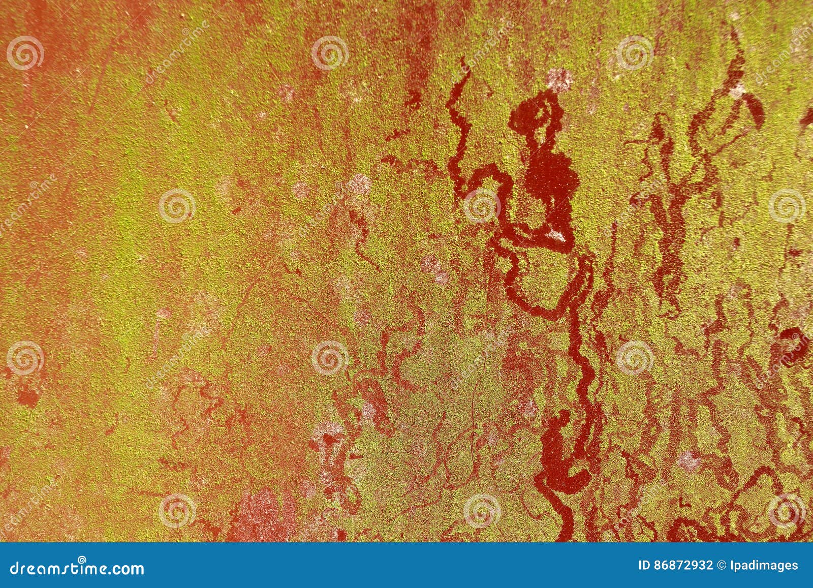 Red Paint Rusty Metal Plate Gold Particle Surface Oxidized Stock Photo ...