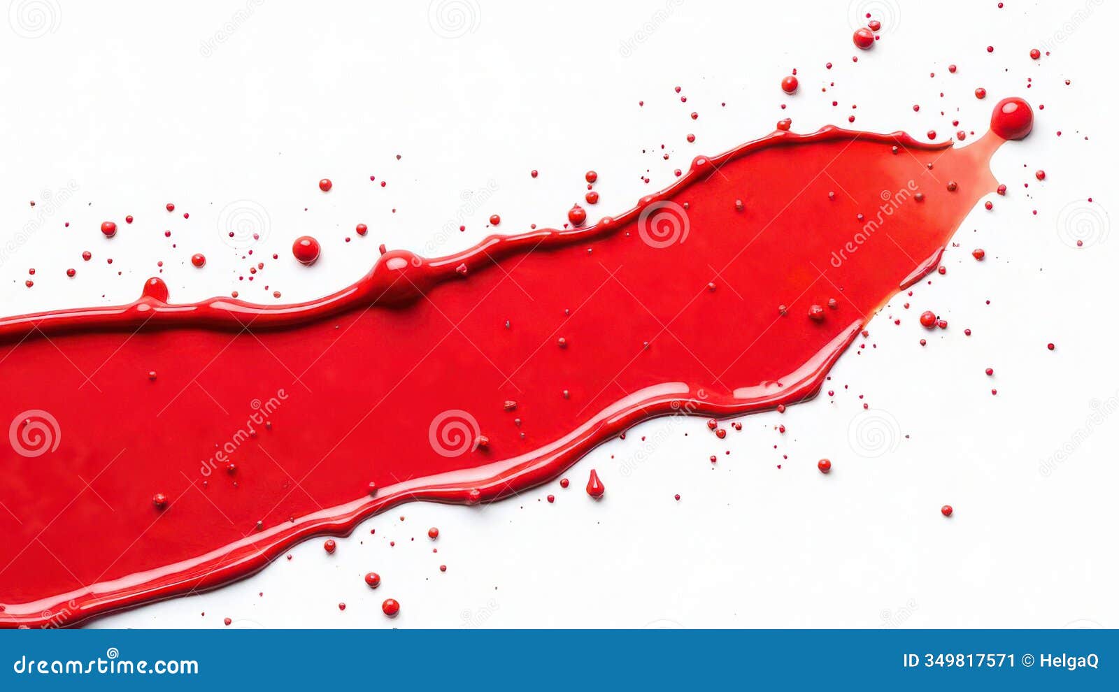 Red Paint Spill on White Surface with Splatter Patterns Stock ...