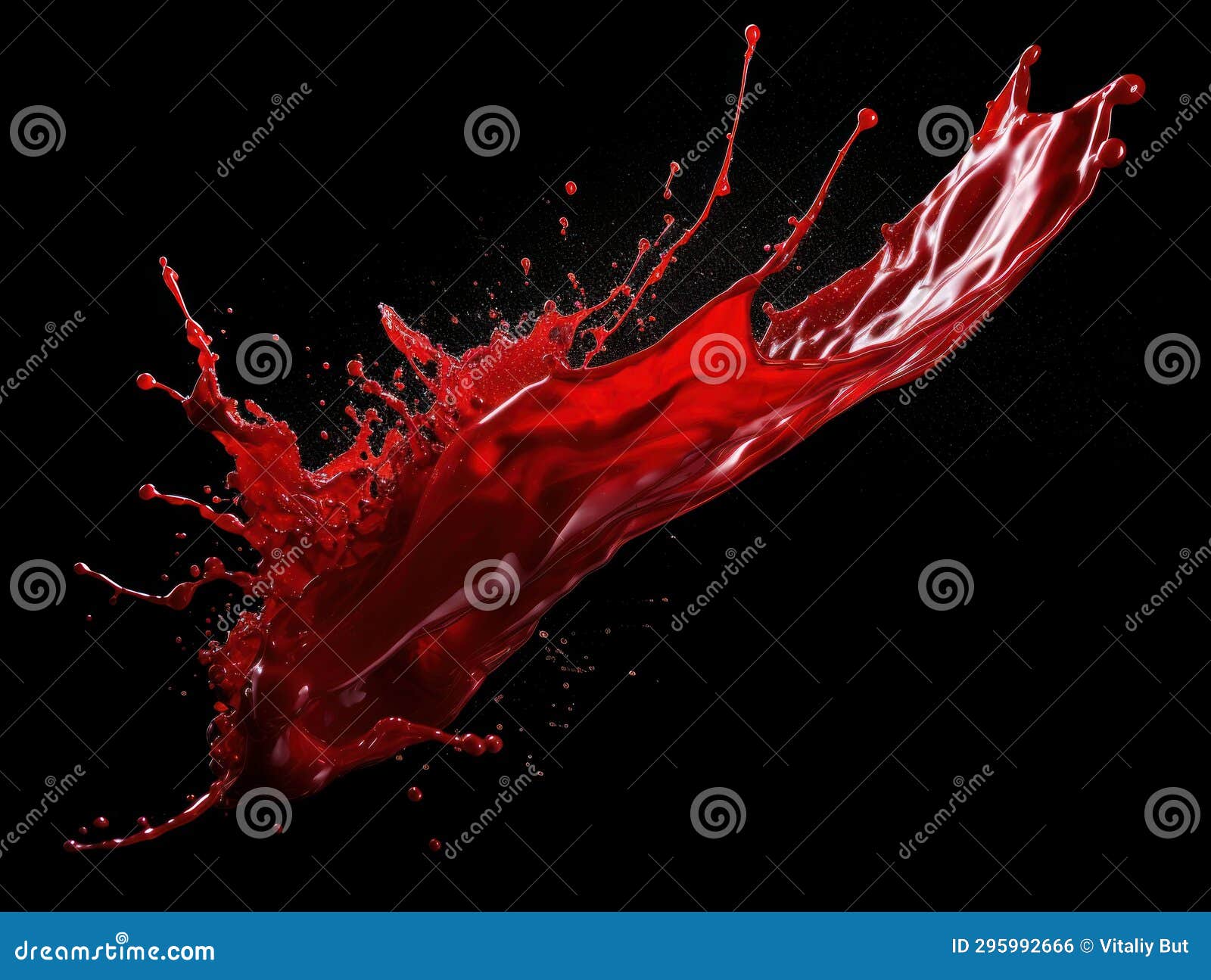 Red Paint Splash on Black Background Stock Illustration - Illustration ...