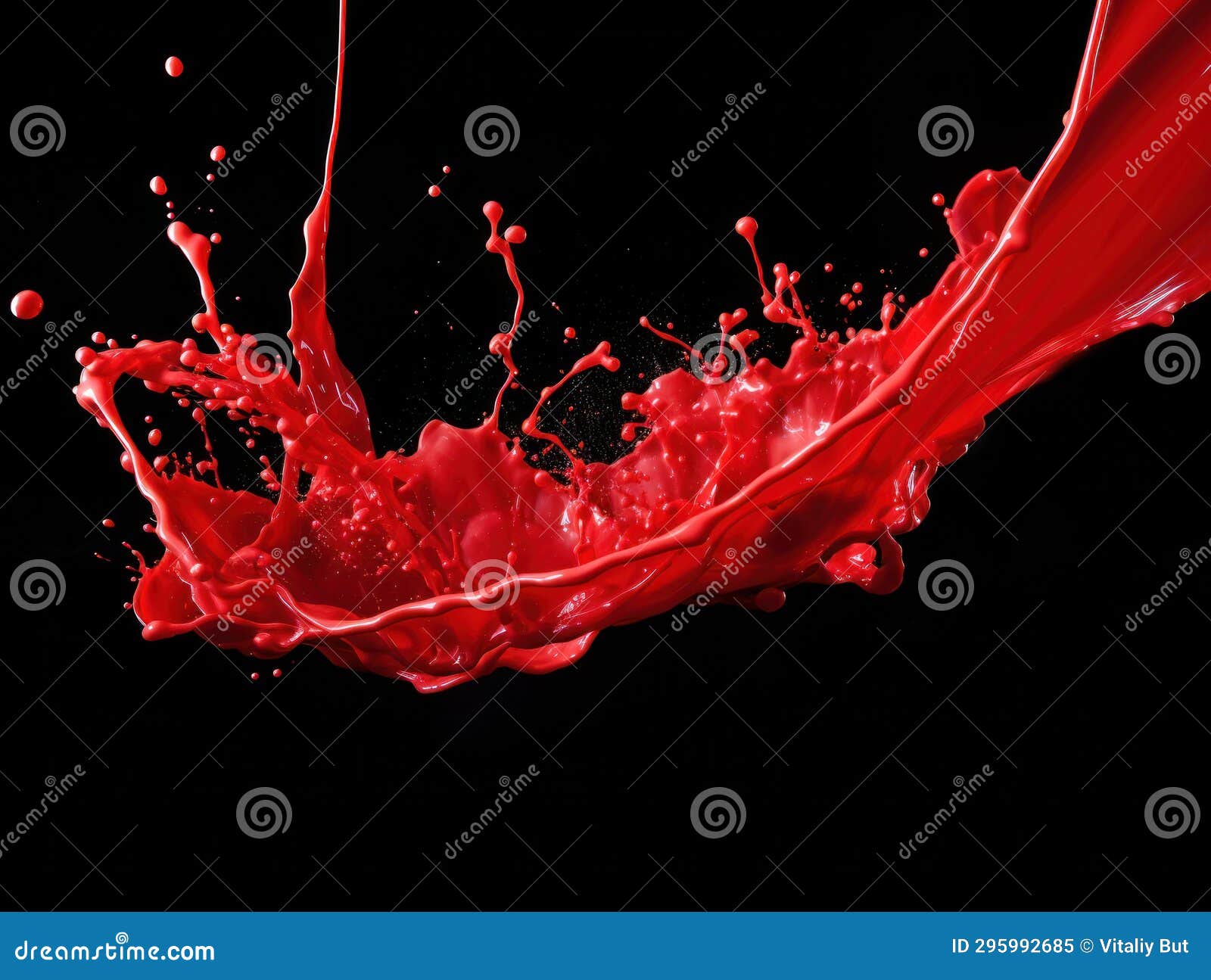 Red Paint Splash on Black Background Stock Illustration - Illustration ...