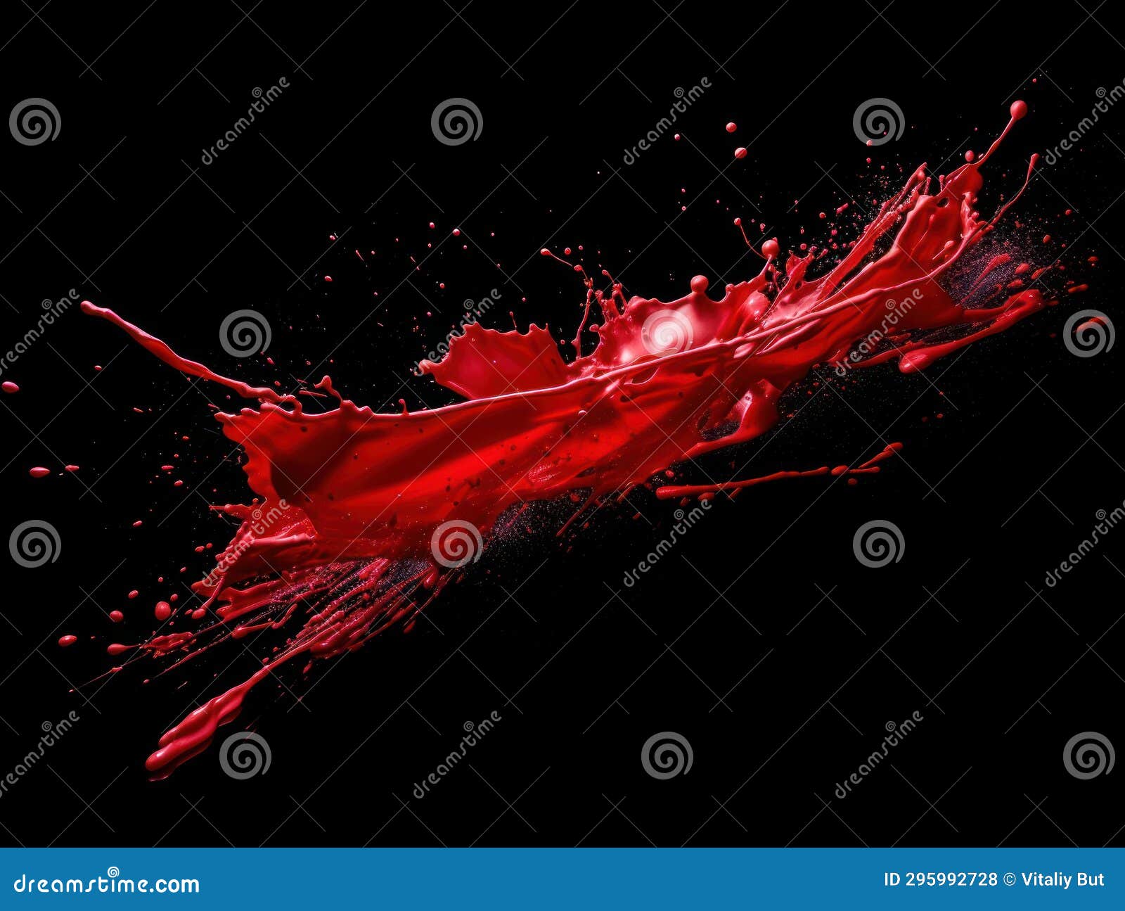 Red Paint Splash on Black Background Stock Photo - Image of fluid ...