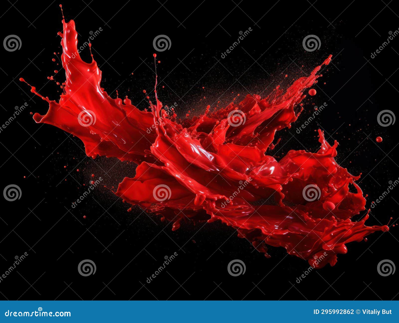 Red Paint Splash on Black Background Stock Photo - Image of abstract ...