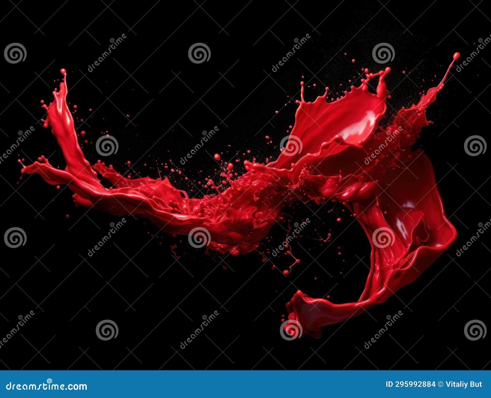 Red Paint Splash on Black Background Stock Photo - Image of spill ...