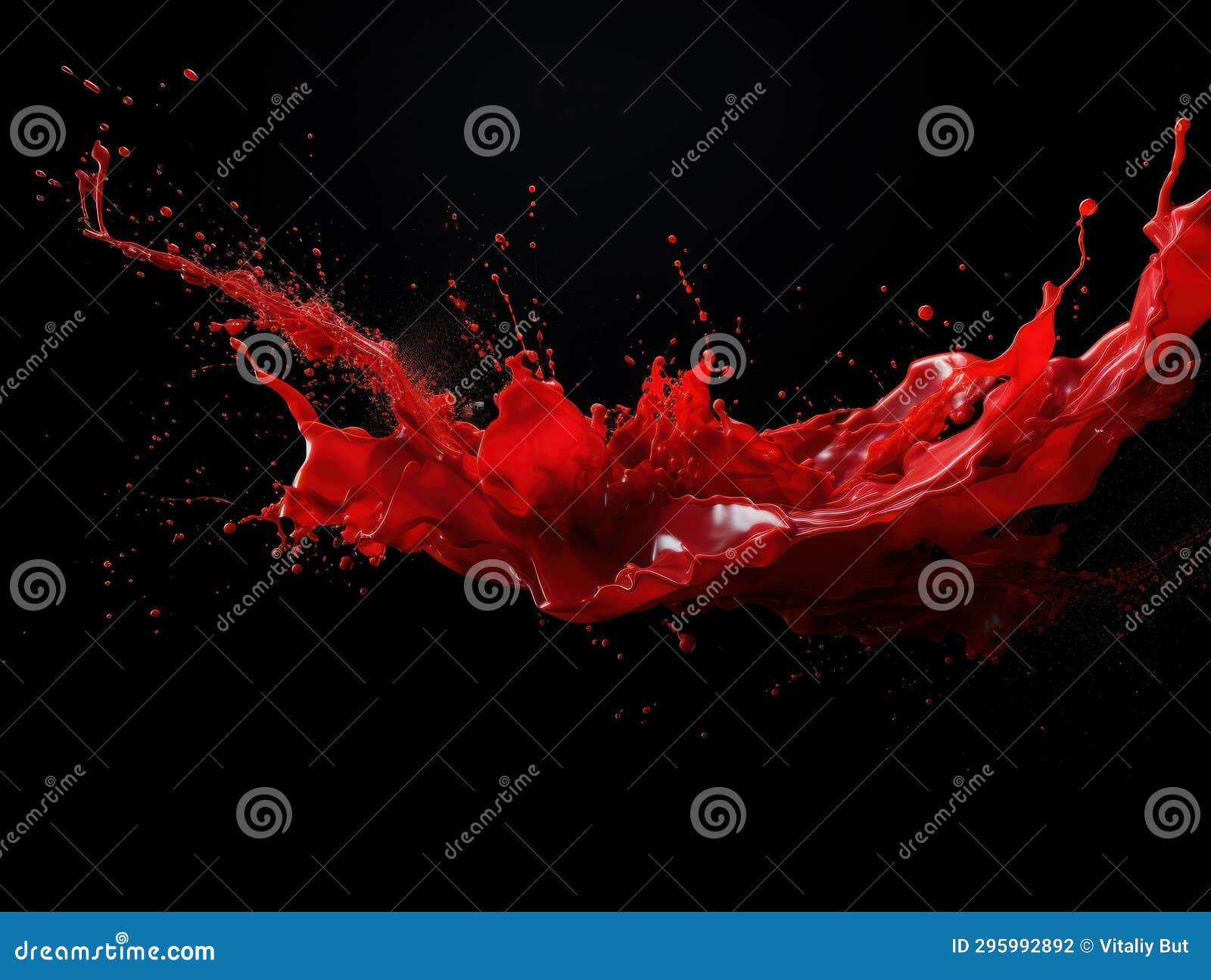 Red Paint Splash on Black Background Stock Photo - Image of splatter ...