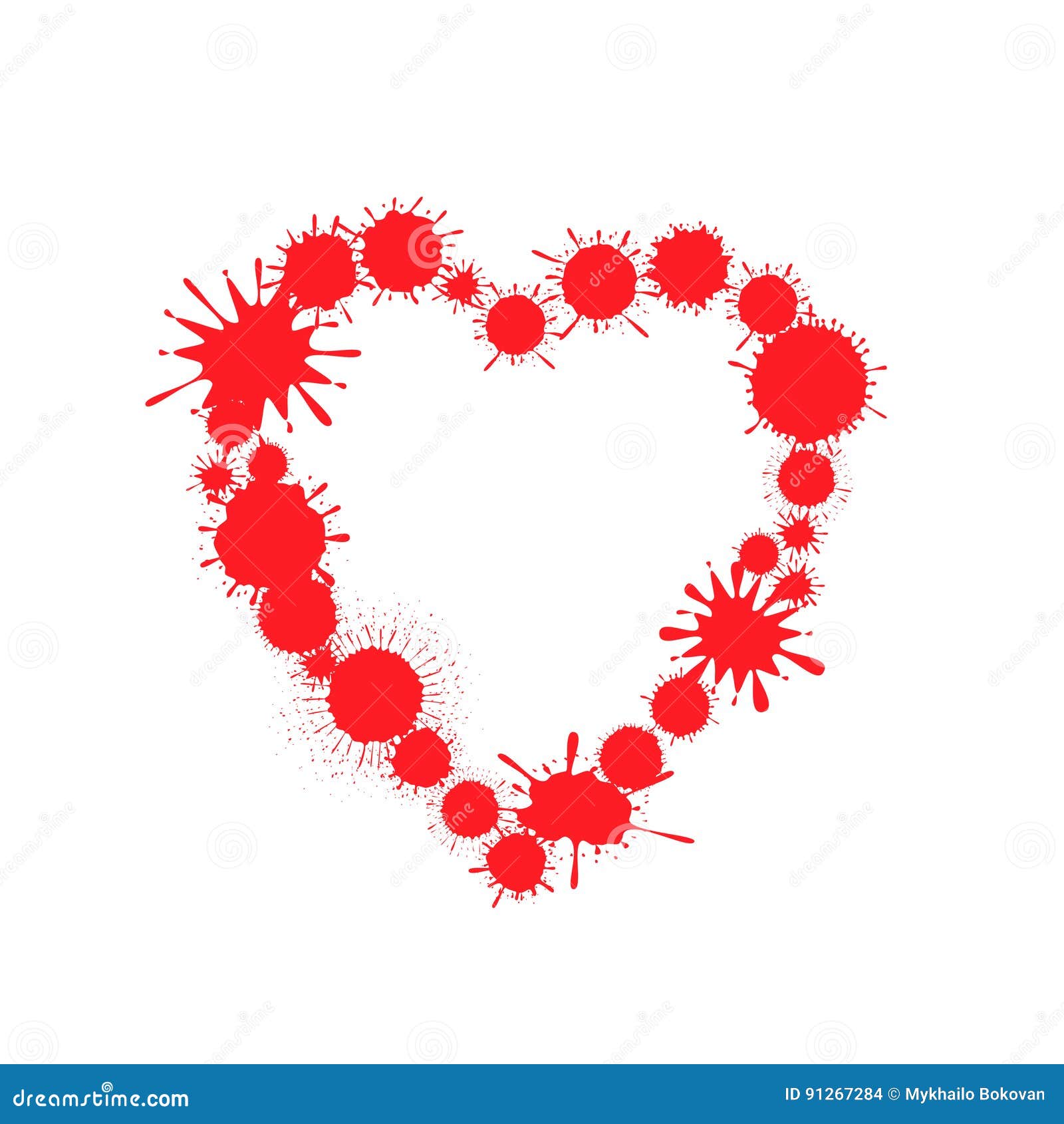 Red paint splash heart stock vector. Illustration of heart - 91267284