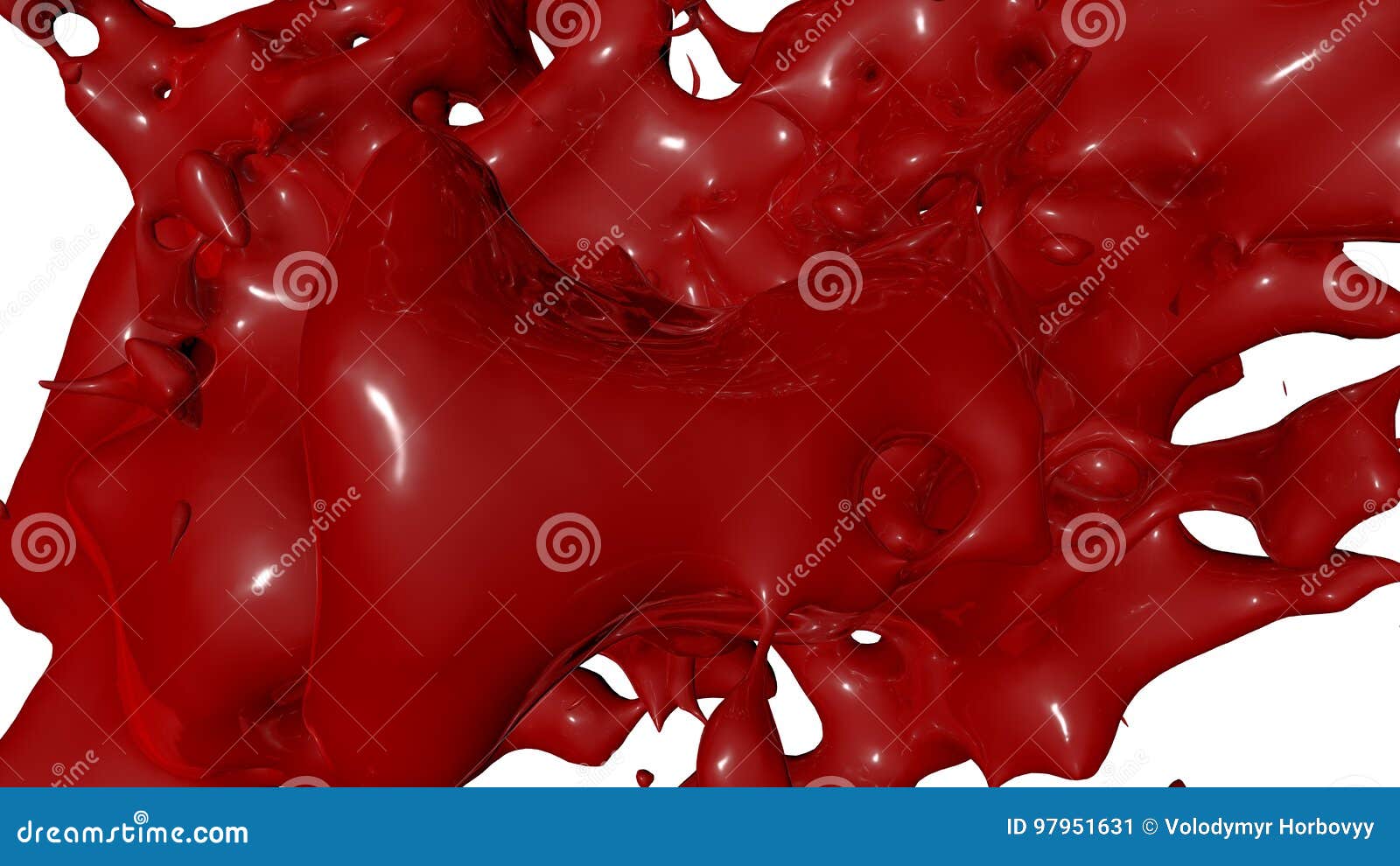 Red Paint Splash Isolated. 3D Rende Stock Illustration - Illustration ...