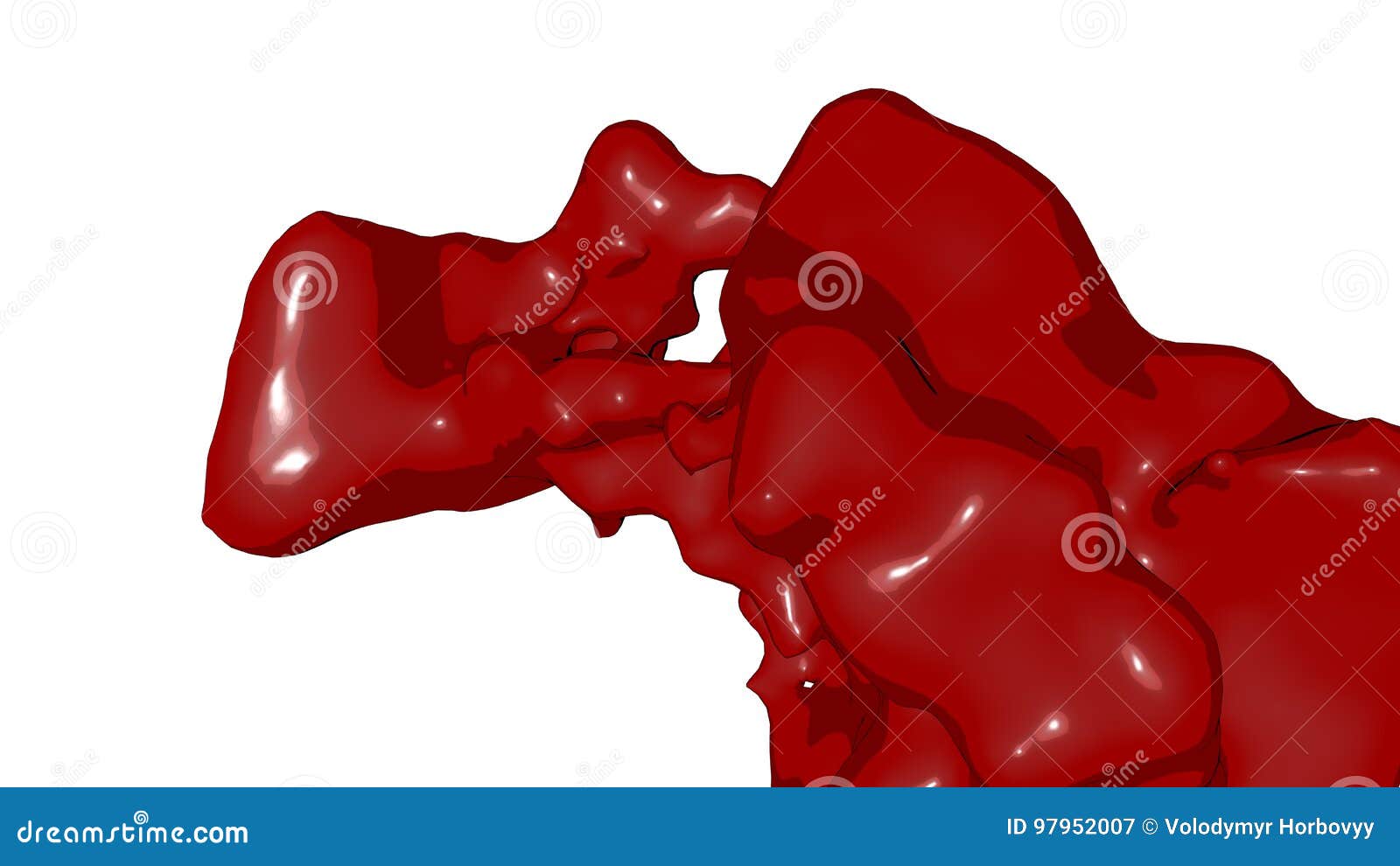 Red Paint Splash Isolated. 3D Rende Stock Illustration - Illustration ...