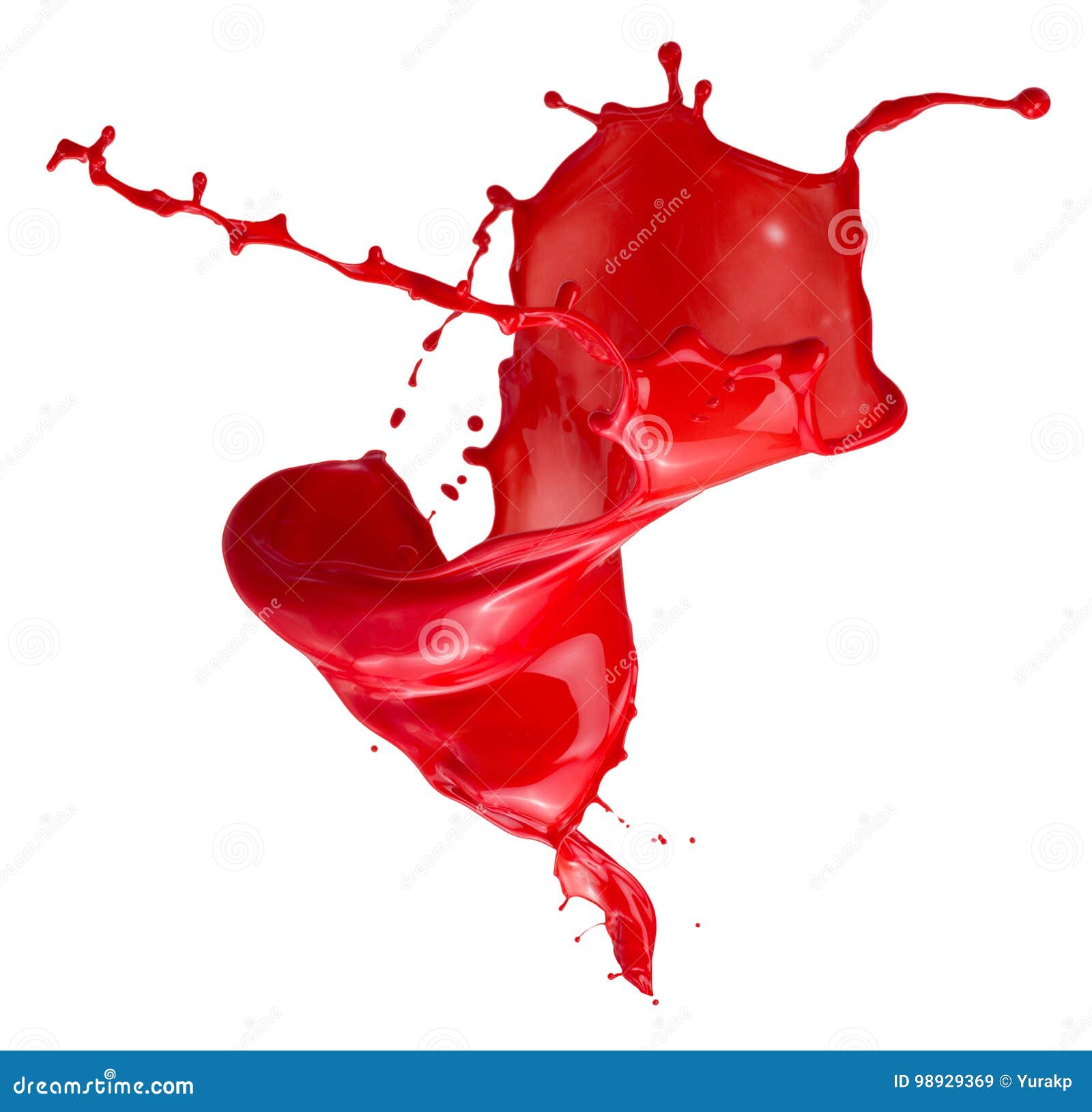 Red Paint Splash Isolated on a White Background Stock Image - Image of ...