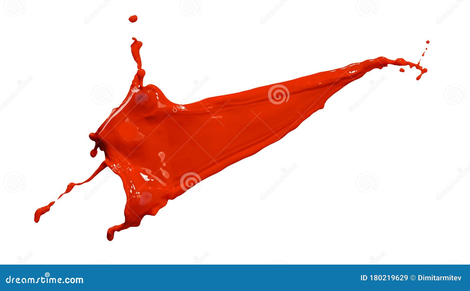 Red Paint Splash Isolated on White Background Stock Image - Image of ...
