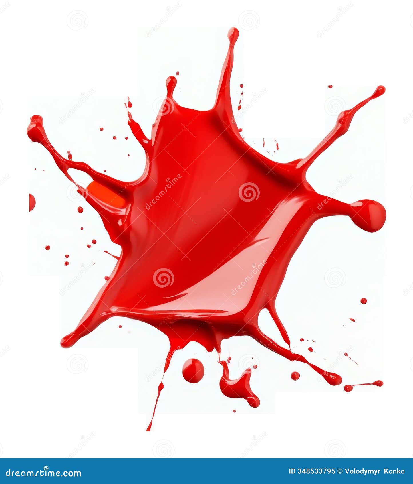 Red Paint Splash on Transparent Background, Dynamic Abstract Splash Art ...