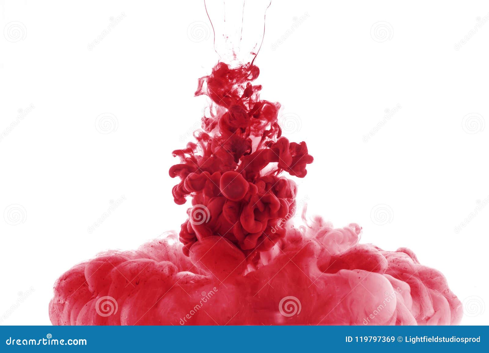 Red paint splash in water, stock image. Image of creativity - 119797369