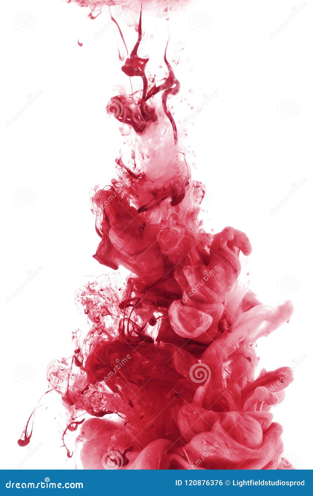 Red paint splash in water, stock photo. Image of flow - 120876376