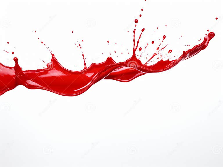 Red Paint Splash on White Background Stock Illustration - Illustration ...