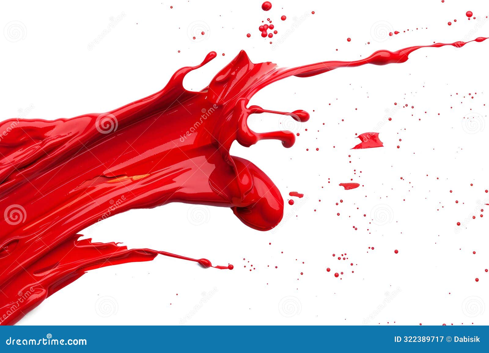 Red Paint Splash on White Background Stock Image - Image of painting ...