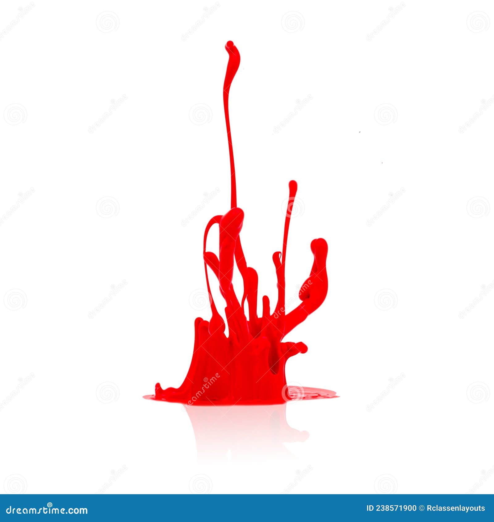 Red Paint Splashing on White Stock Photo - Image of background, flowing ...