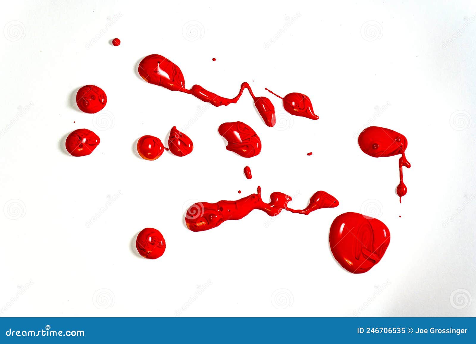 Blood Red Paint Drops on White Background Stock Image - Image of ...